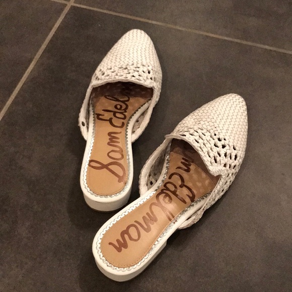Sam Edelman | Shoes | Sam Edelman White Woven Slides | Poshmark